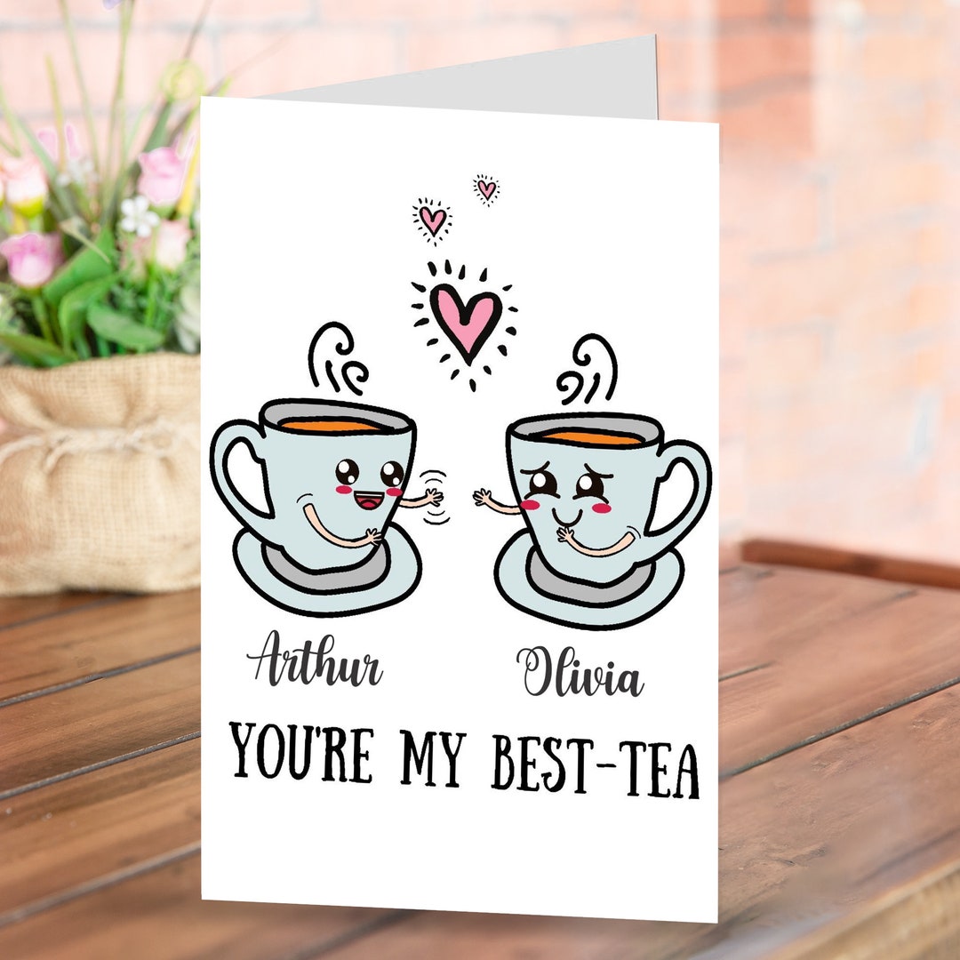 Personalised Cards, You're My Best-tea Cards Bestie Gift Cards, for ...