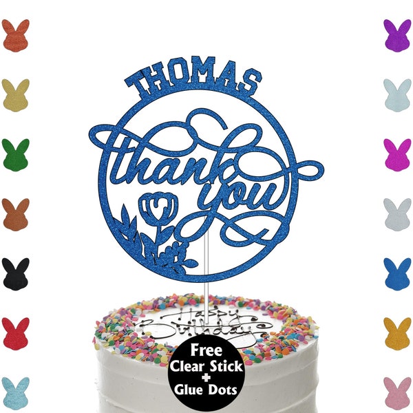 Personalised Thank You Cake Topper - Etsy UK