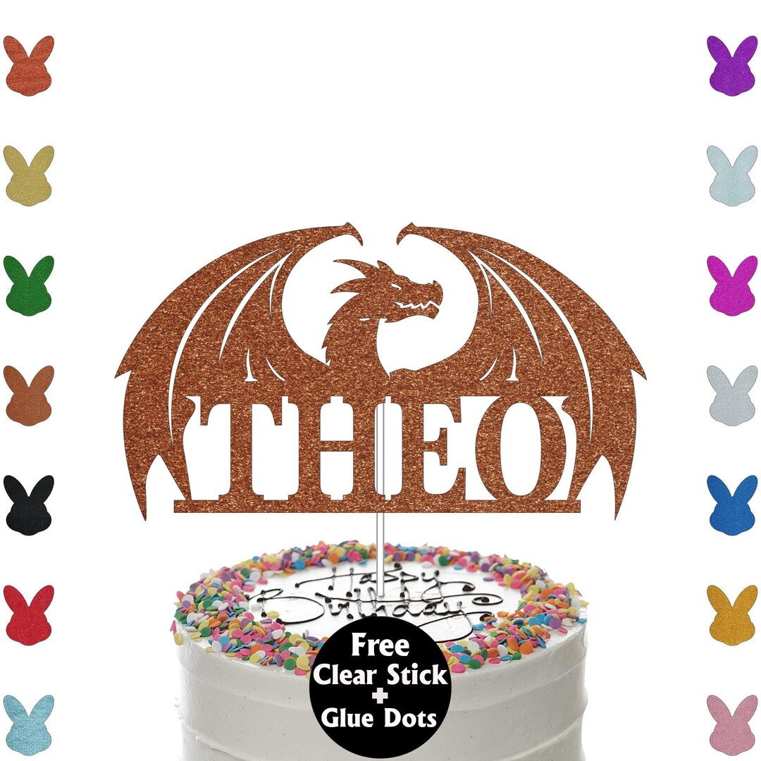 Custom Dragon Cake Topper, Dragon Birthday Party Decoration, Fantasy ...