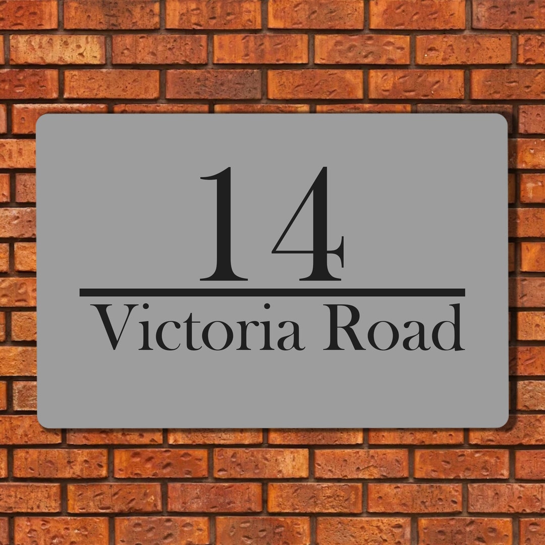 House Sign Personalised Door Number Door Signs Plaque Custom Printed ...