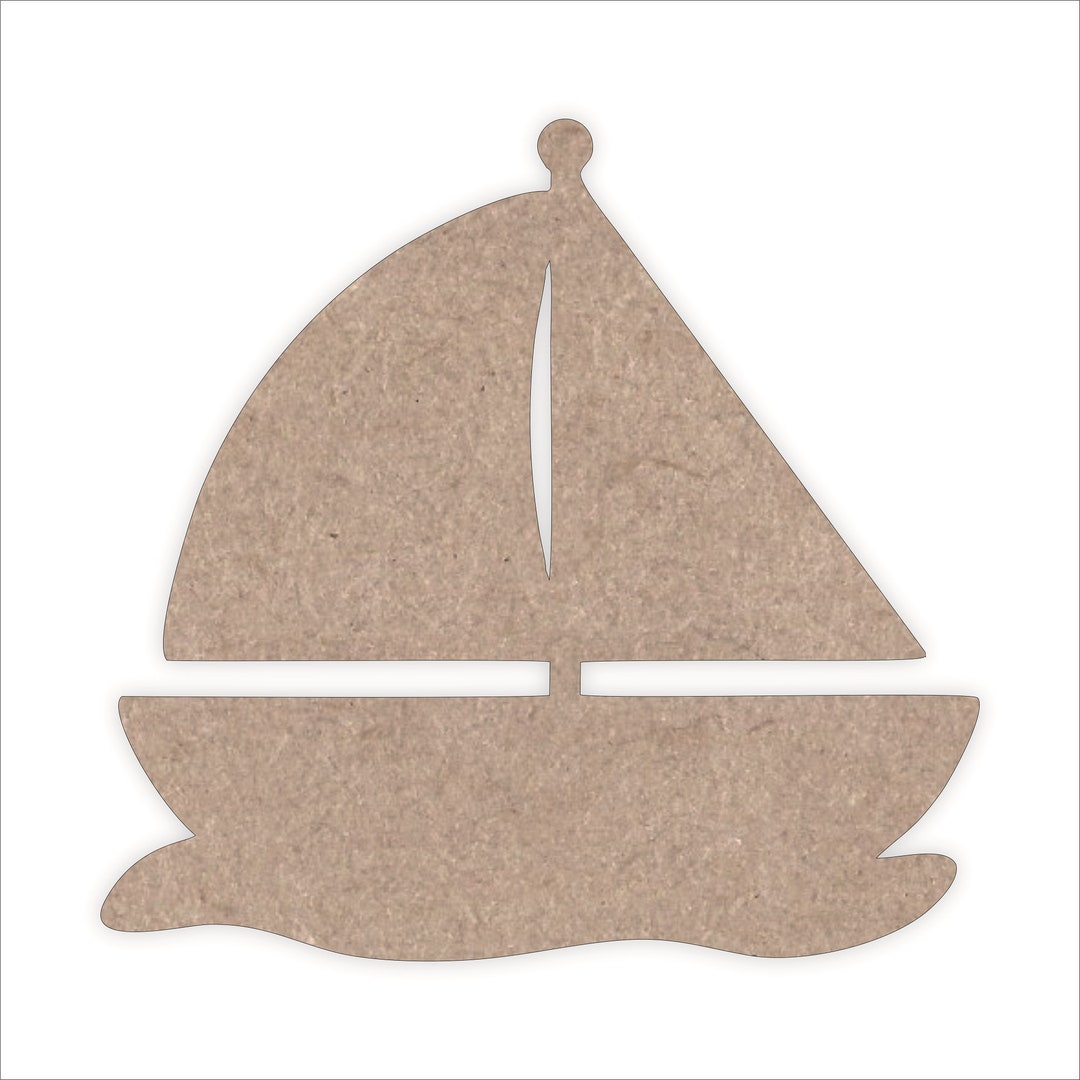 MDF Sail Boat Wooden Laser Cut Out Shape Great for Crafting Hobbyist D ...