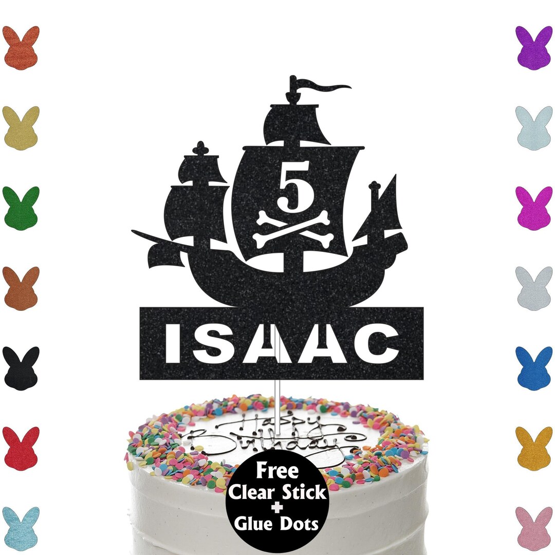 Custom Pirate Ship Glitter Cake Topper, Pirate Party Decor, Fantasy ...