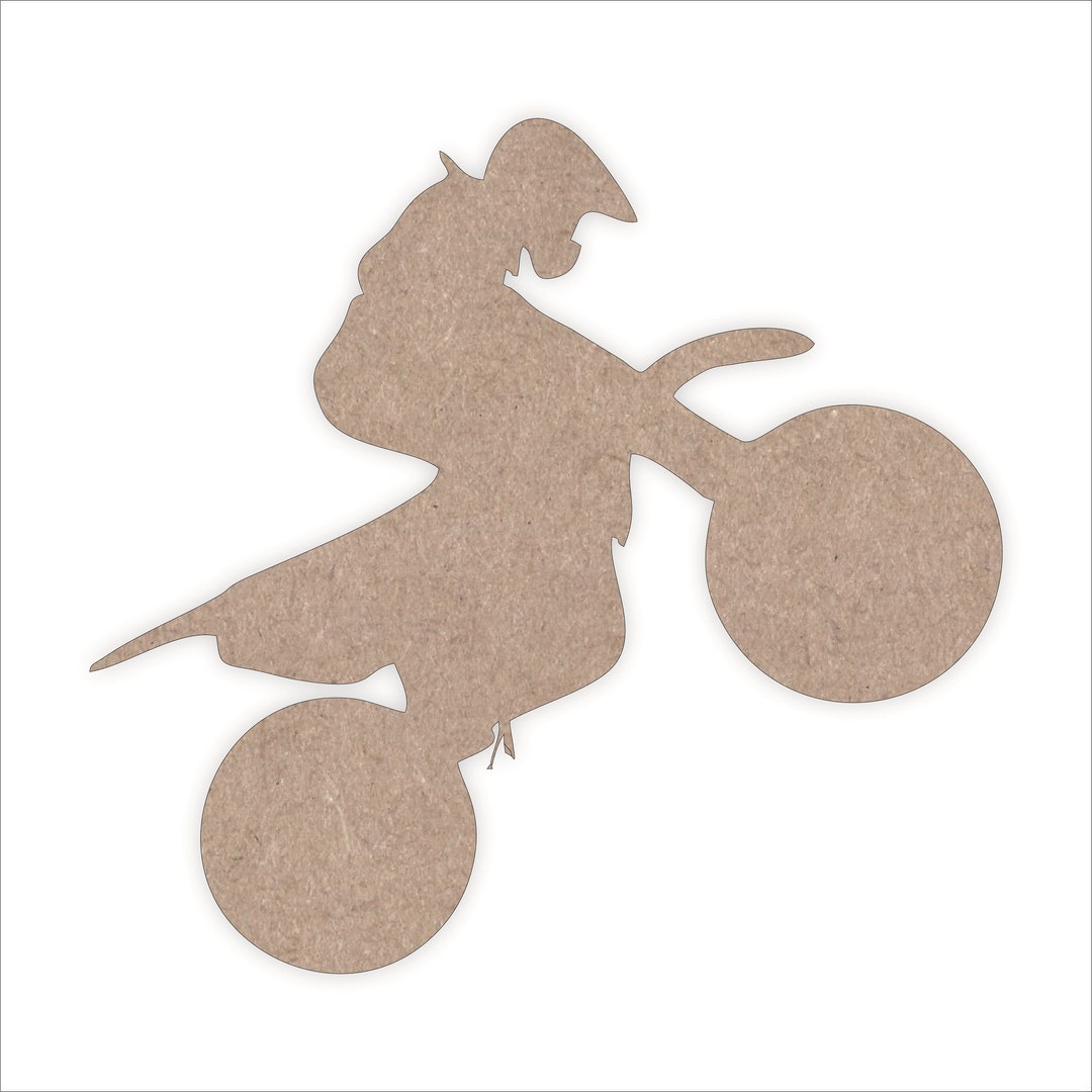 MDF Laser Cut Motorbike Wooden Shape Motorcyclist Motorbike ...
