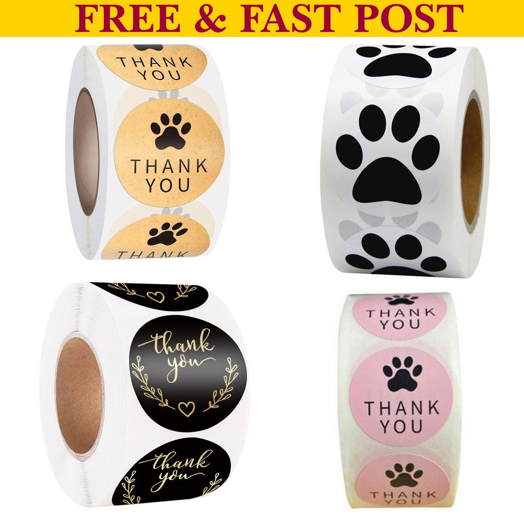 Paw Print Thank You Stickers, Business Stickers, Business Stickers, Pow ...