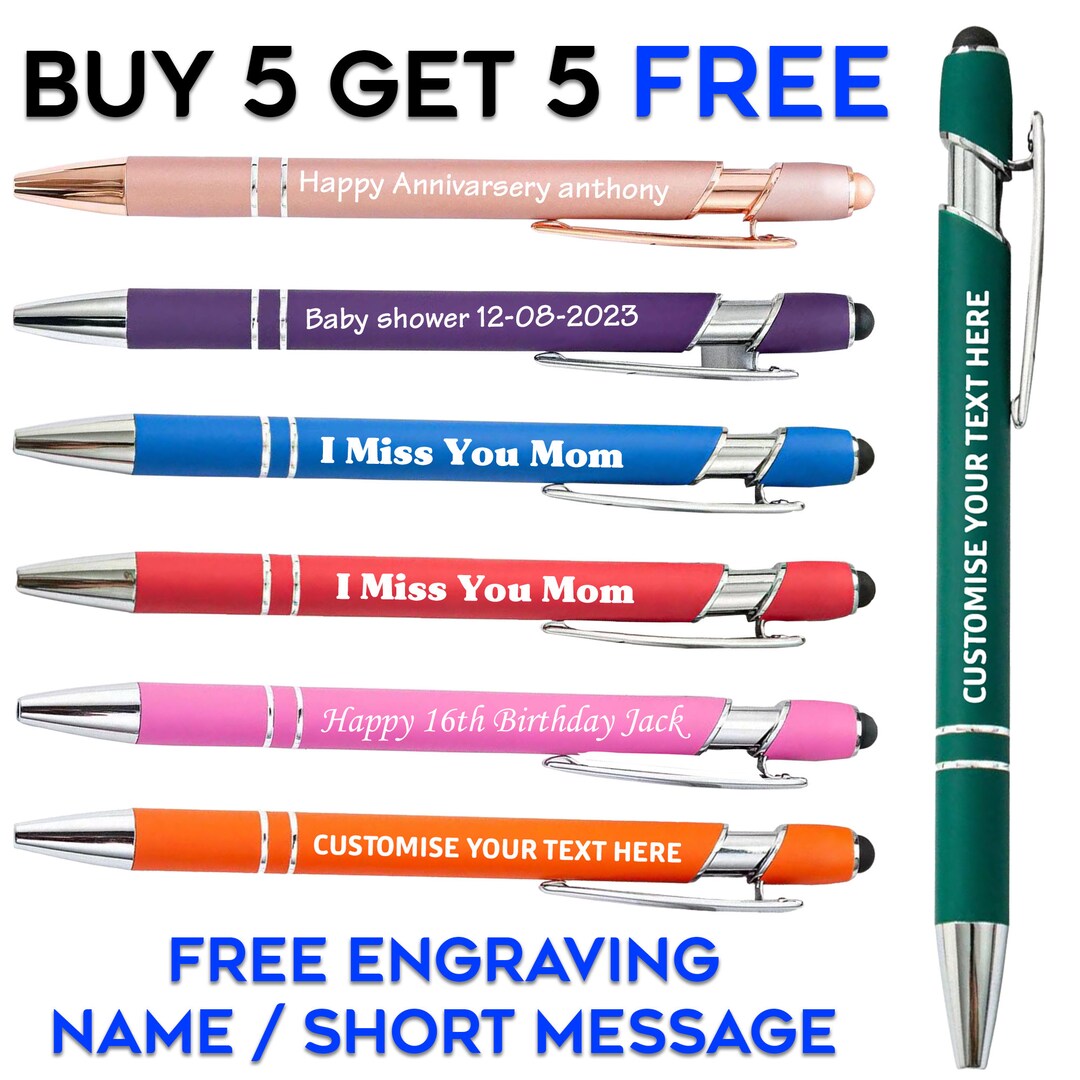 Personalised Luxurious Soft Touch Rose Gold Pen, Gift Pens for Women ...