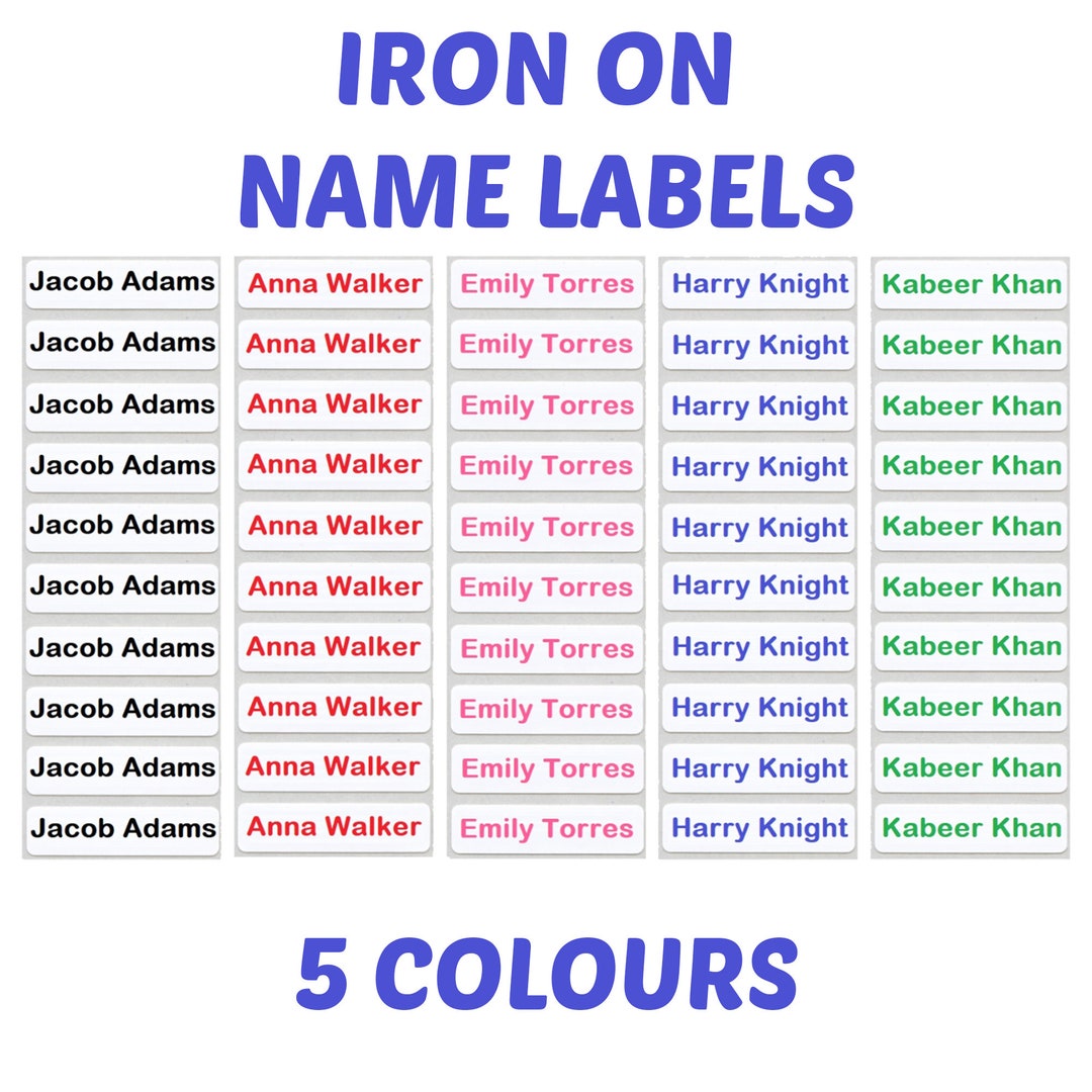 Iron on Name Labels, Personalised Iron on Name Labels, Iron on Labels ...