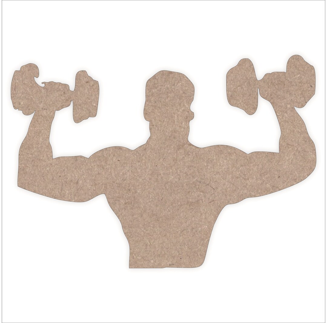 MDF Wooden Dumbbell Muscle Man for Crafts and Decorations Dumbbell Man ...