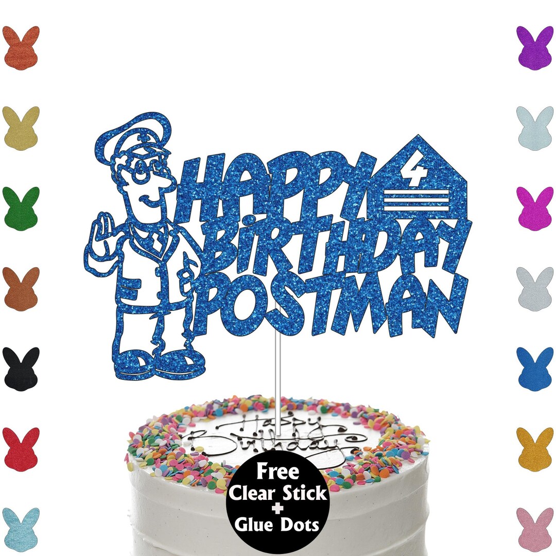 Custom Postman Cake Topper Personalised Any Name Age Birthday Party ...