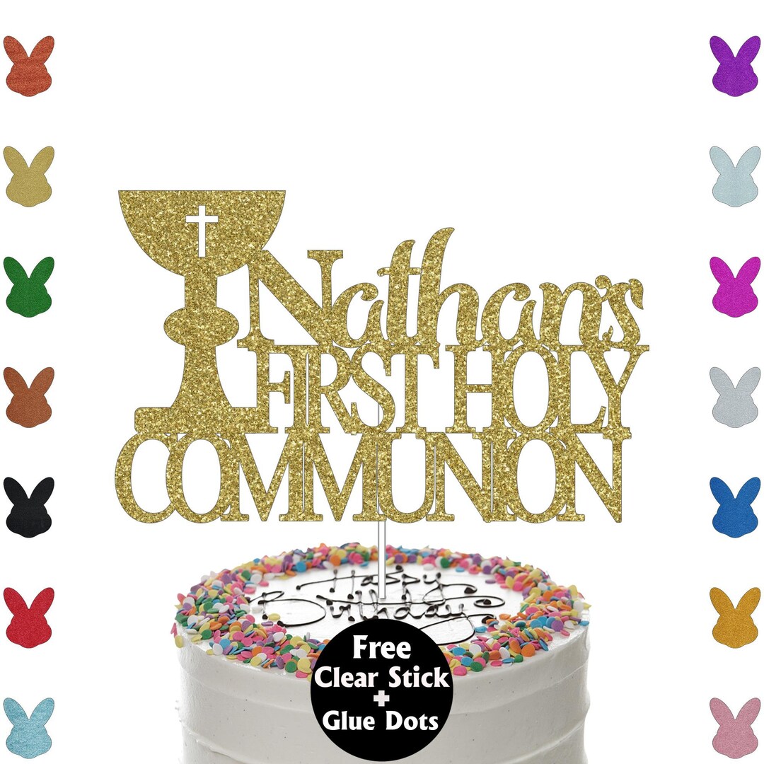 Custom First Holy Communion Cake Topper, First Communion Party ...