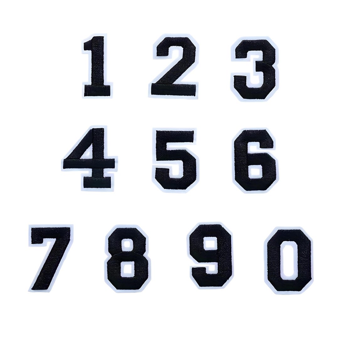 Black Iron-on Number Patches for Clothing Custom DIY Fabric Numbers ...