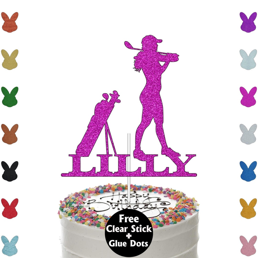 Personalised Golfer Birthday Cake Topper,glitter Party Decoration ...