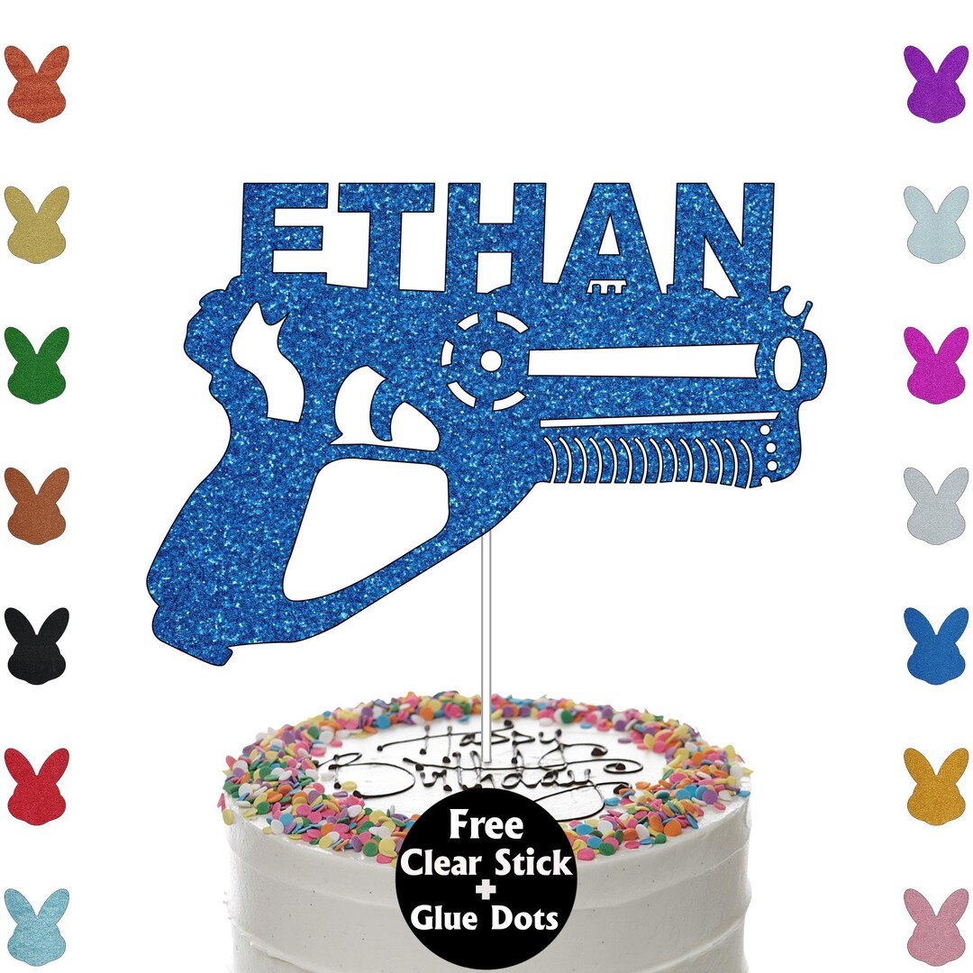 Personalised Birthday Cake Topper Custom Decoration Nerf Gun Target ...