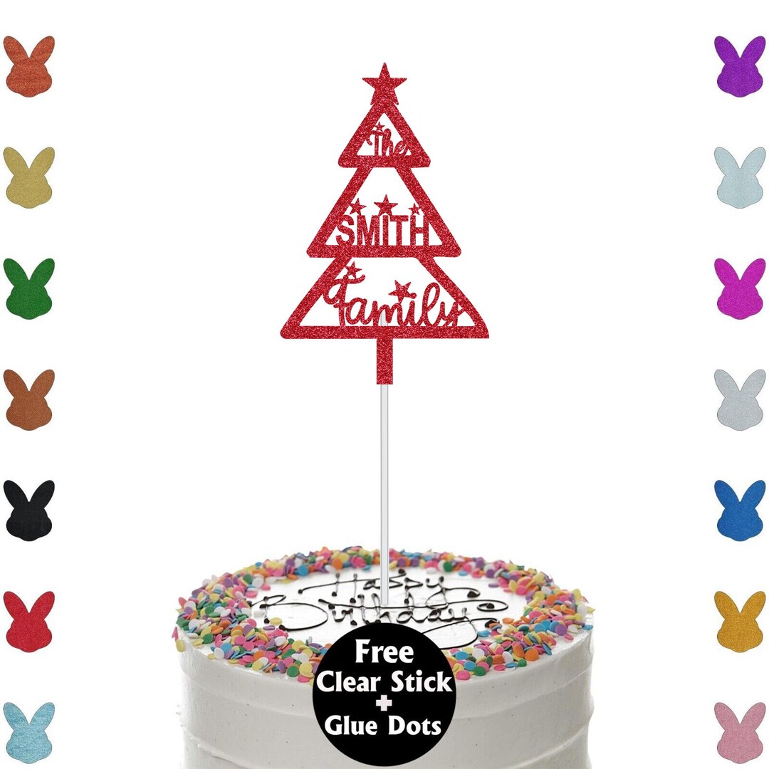 Christmas Tree Cake Topper, Custom Cake Topper, Personalised Christmas ...