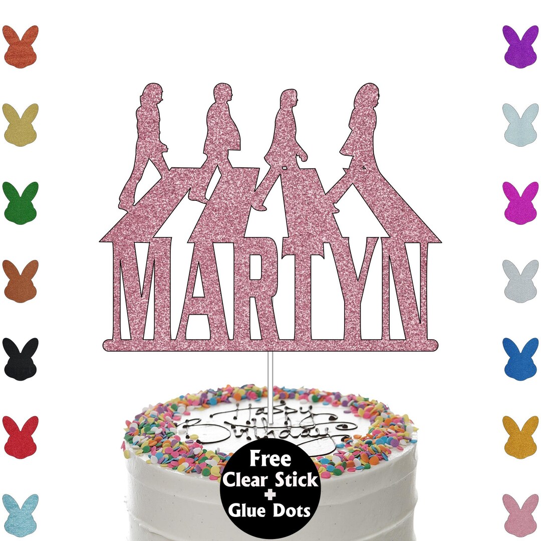 Personalised Custom the Beatles Abbey Road Double Side Glitter Cake ...