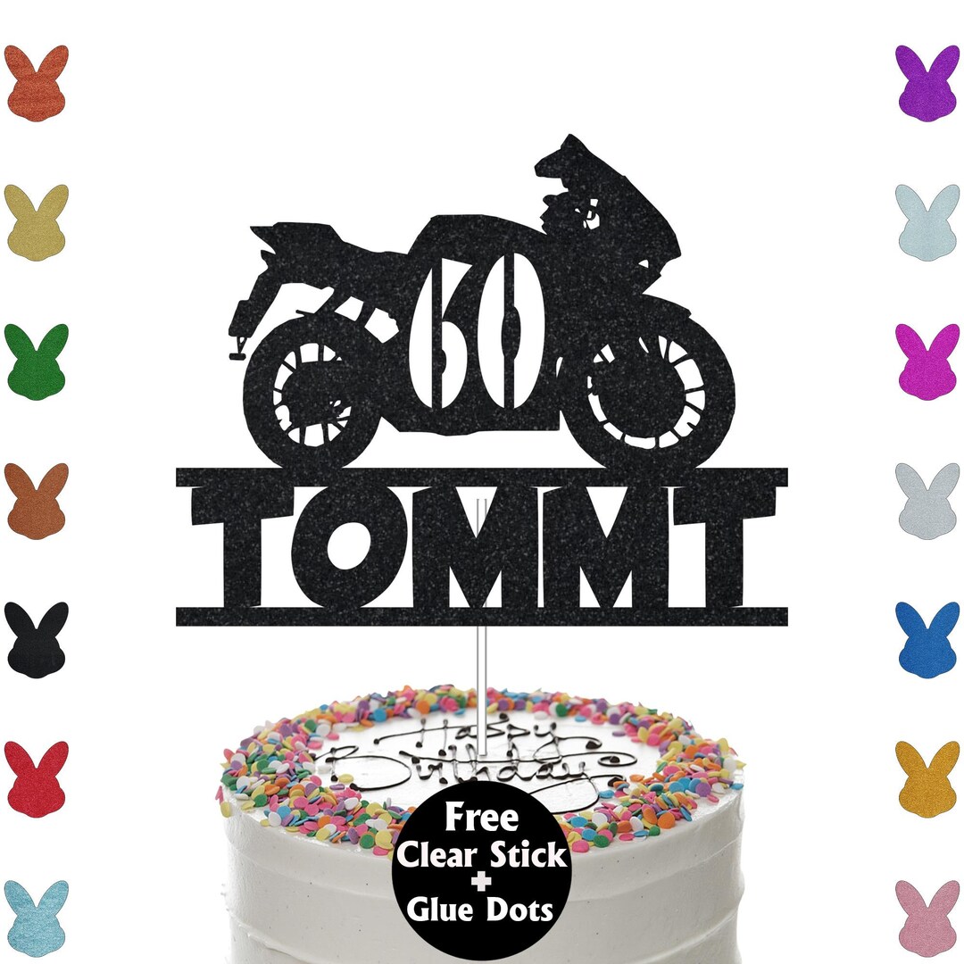 Motorbike Cake Topper Personalised Motor Bike Cake Topper ANY Age ANY ...