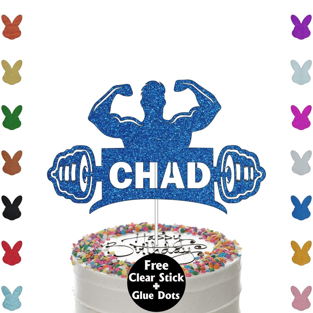 Personalised Happy Birthday Bodybuilder Gym Workout Glitter Cake Topper ...