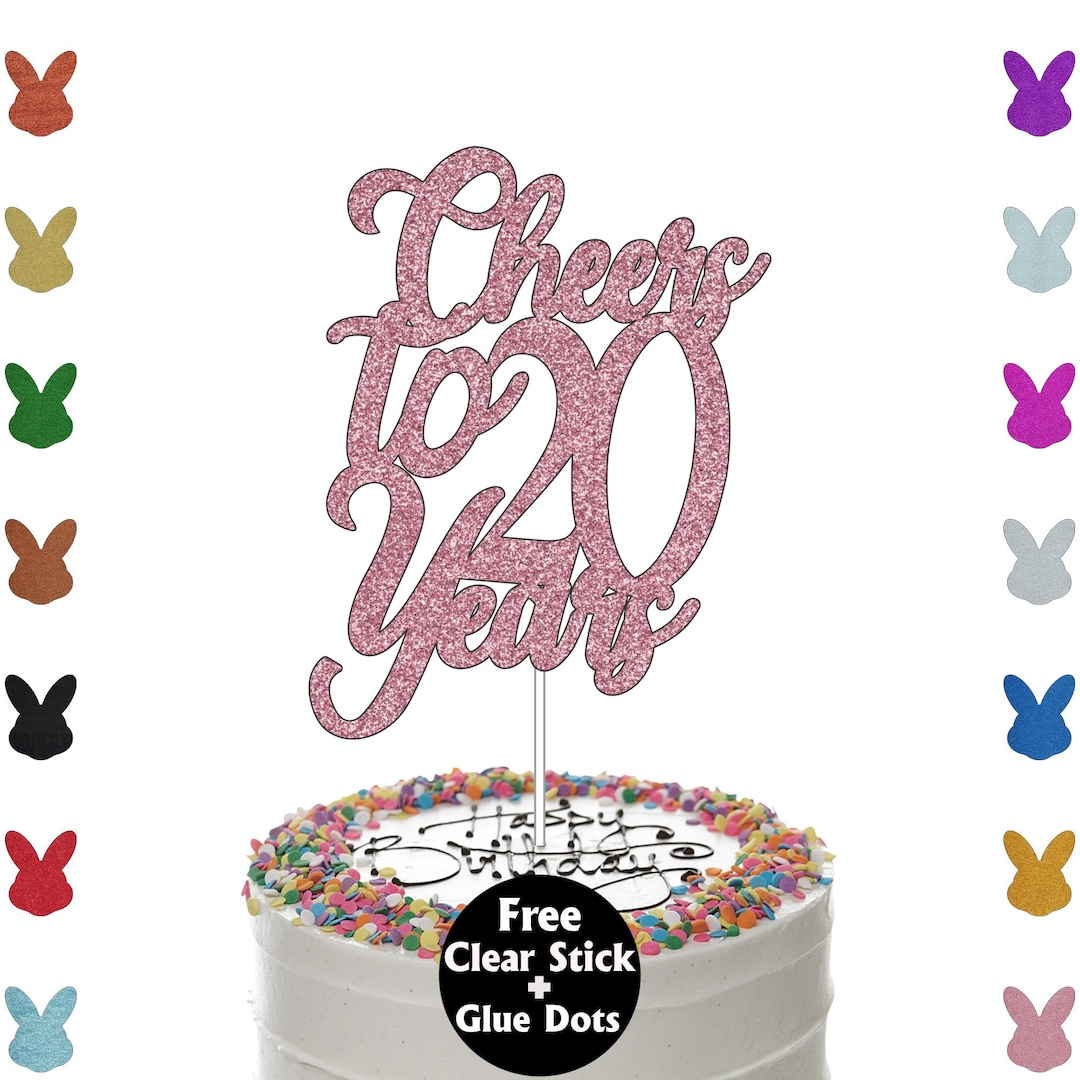 Custom Cheers to 20 Years Cake Topper Any Age Cake Topper Personalised ...