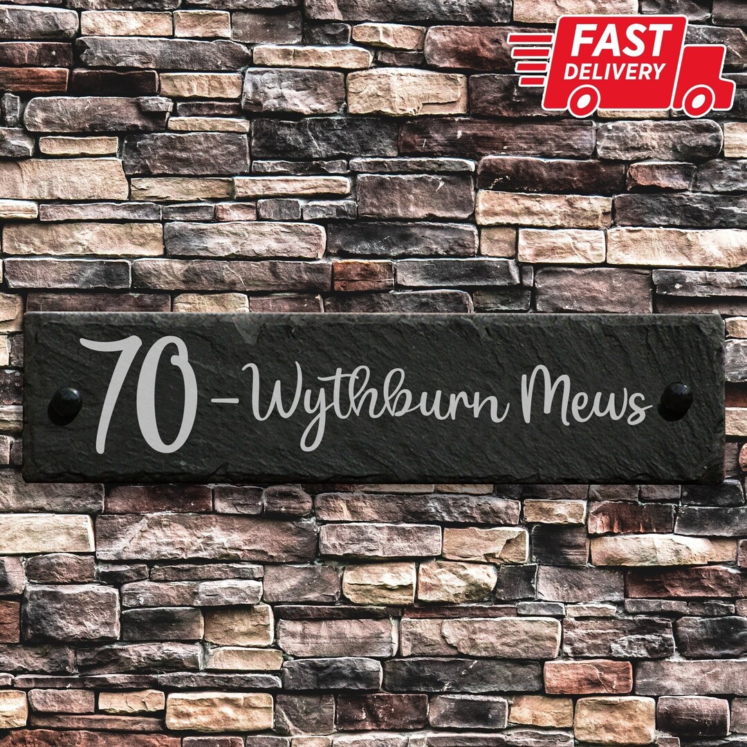 Custom Engraved House Name Sign Plaque Personalised House Number Street ...