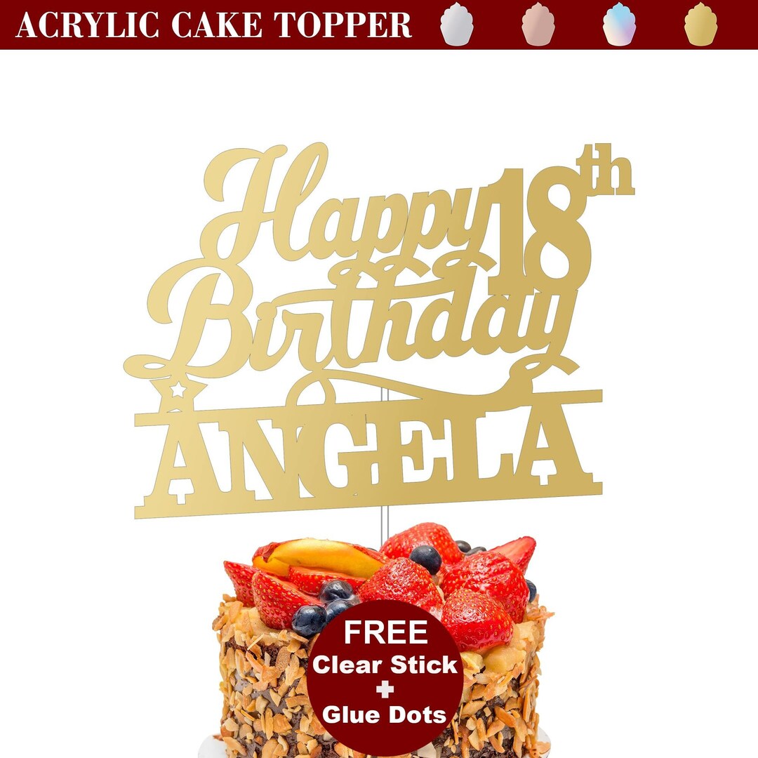 Personalised Birthday Cake Topper / Custom Mirror Acrylic Cake Topper ...