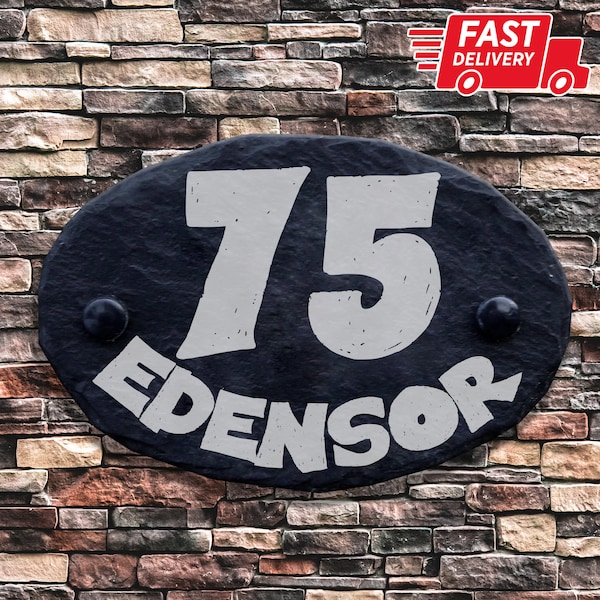 Grey Slate House Numbers - Etsy UK