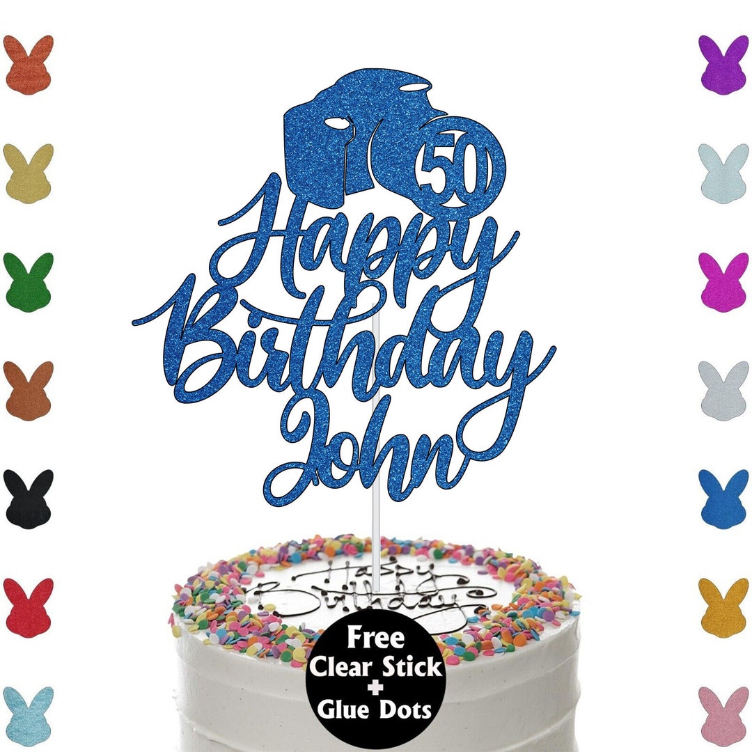 Camera Cake Topper, Personalised Cake Topper, Any Name and Age Cake ...