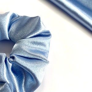 Women’s Handmade ‘ISSY’ Blue Satin Hair Scrunchie, Gifts for Her - Etsy