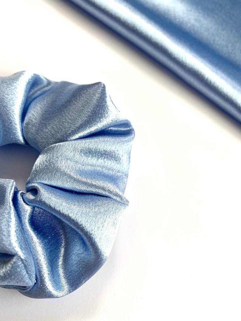 Women’s Handmade ‘ISSY’ Blue Satin Hair Scrunchie, Gifts for Her - Etsy