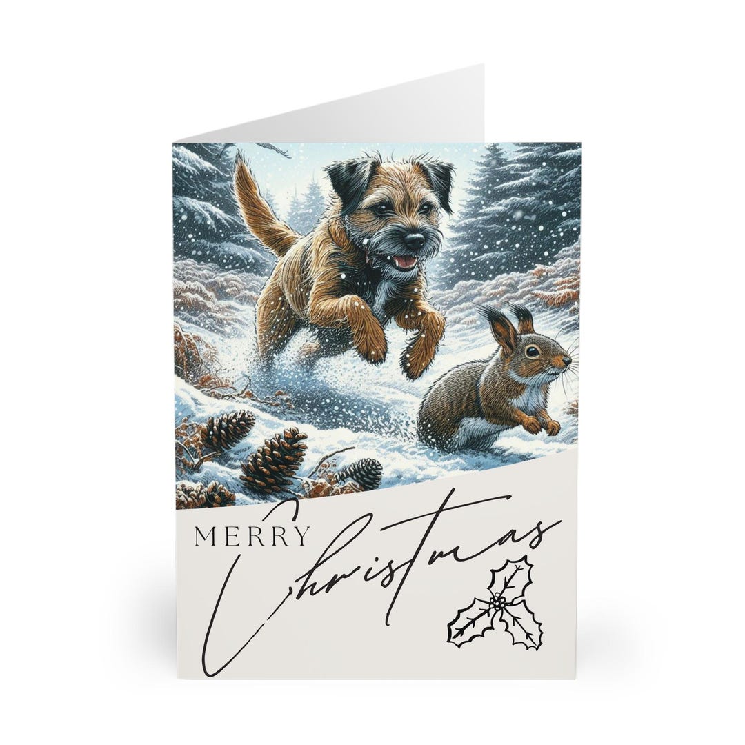THE TILLY Border Terrier Greeting Cards Christmas Snow Scene 5 Pack - Etsy