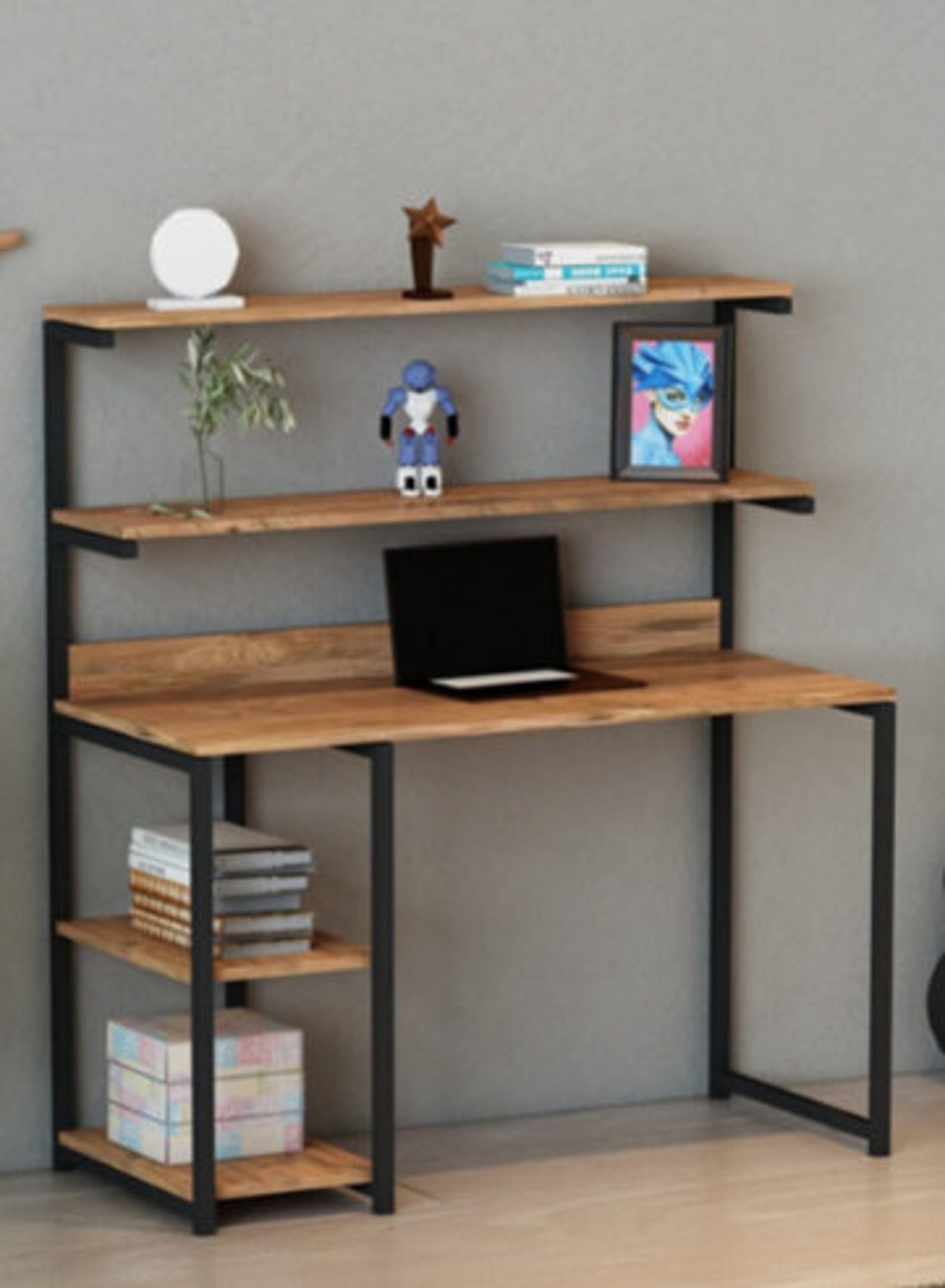 Decorative Wooden Study Desk Modern Computer Desk | Etsy