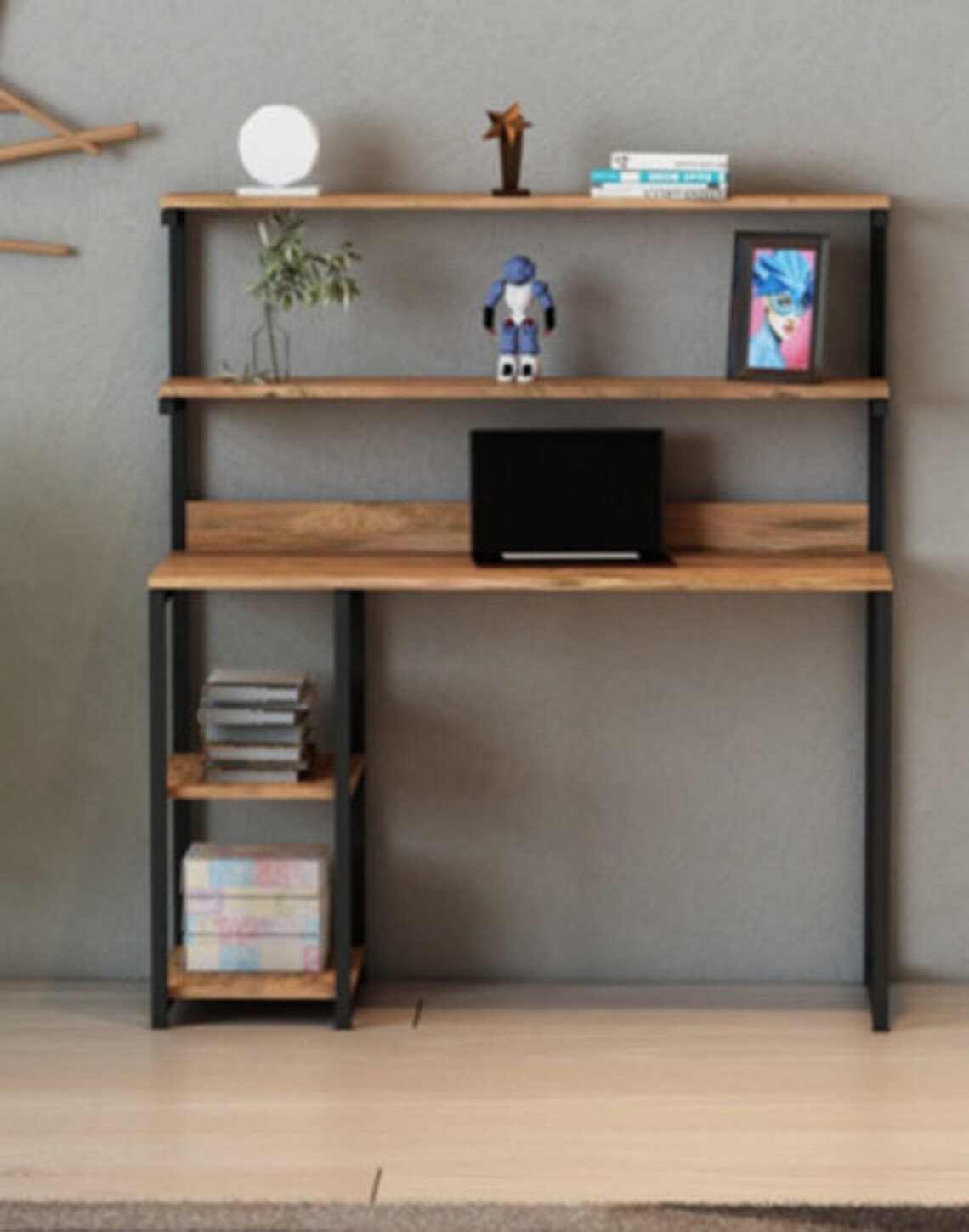 Decorative Wooden Study Desk Modern Computer Desk - Etsy