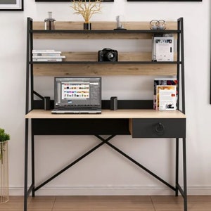 Decorative Wooden Study Desk Modern Computer Desk | Etsy