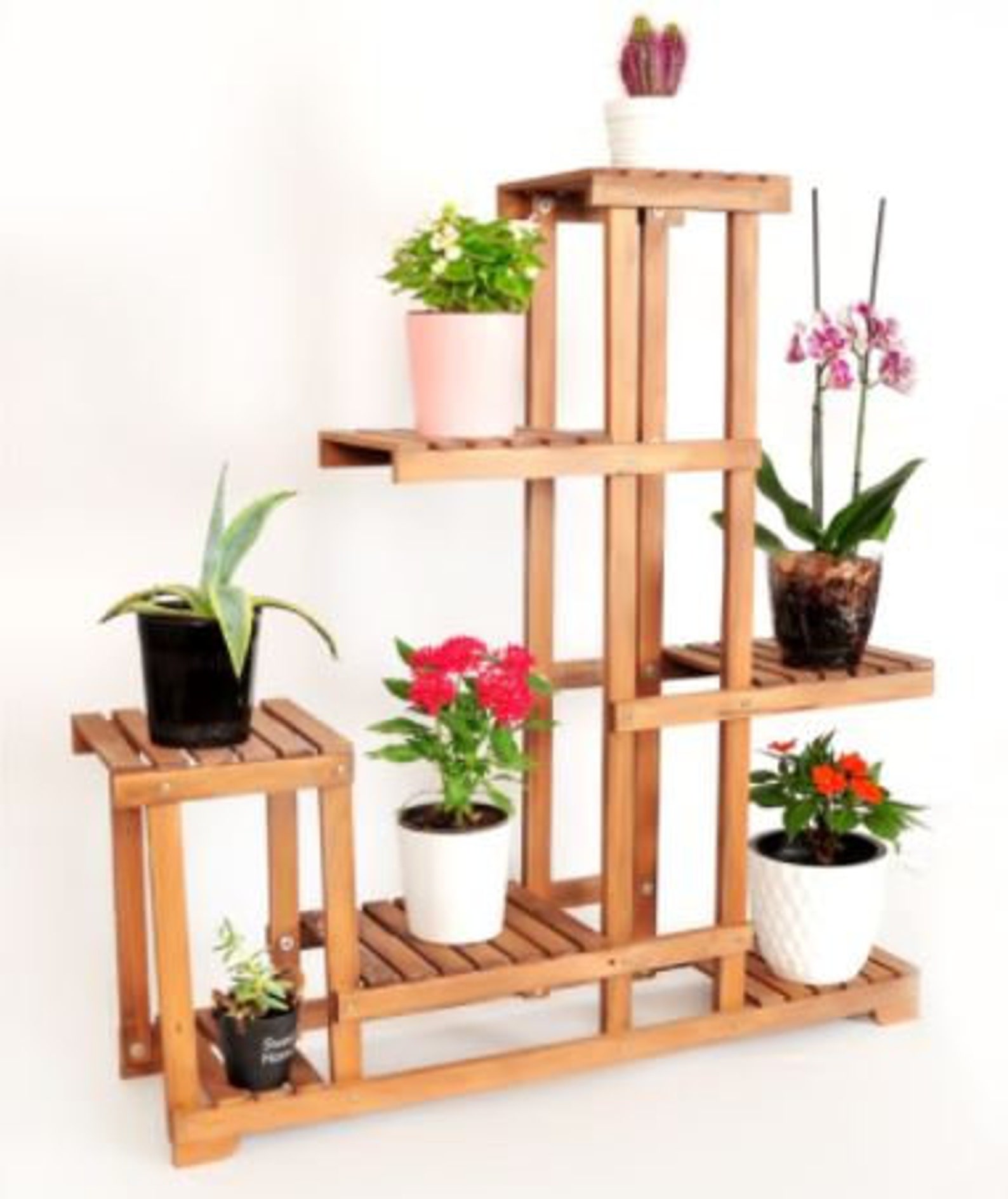 Wooden Flower Shelf Wood Plant Stand Wooden Garden Stand - Etsy