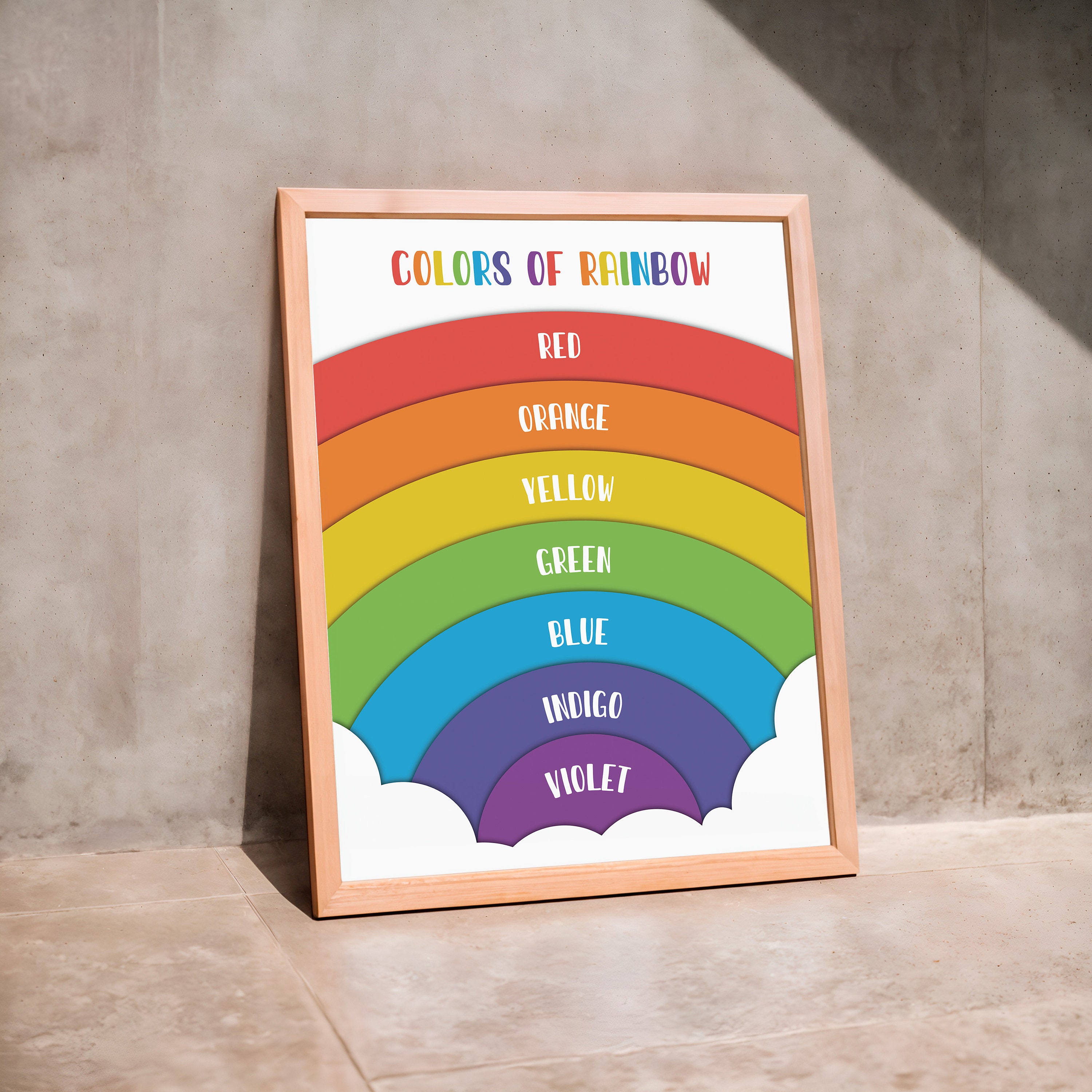 Colors of Rainbow, Rainbow Colors Learning Poster, Kids Montessori ...