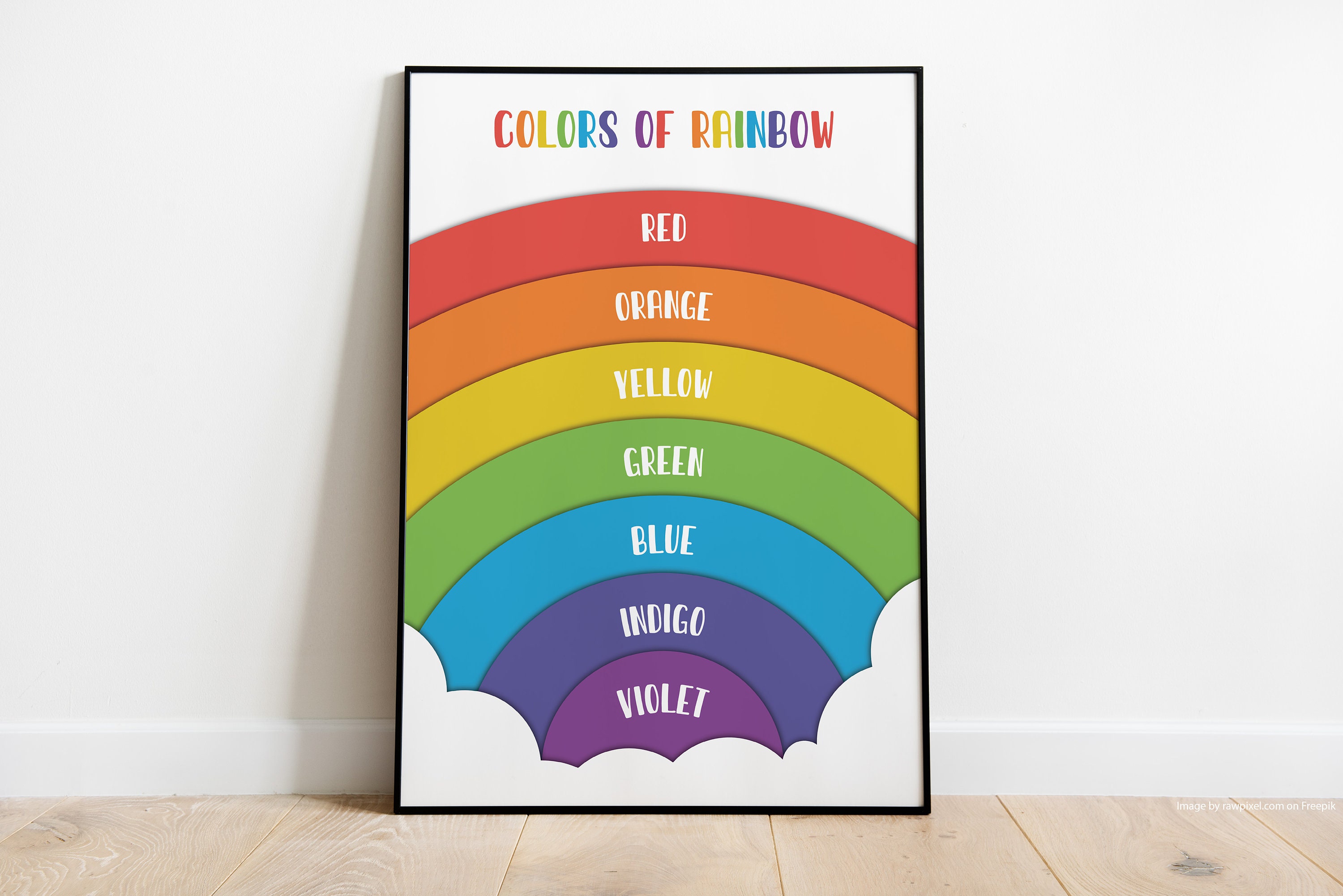 Colors of Rainbow, Rainbow Colors Learning Poster, Kids Montessori ...