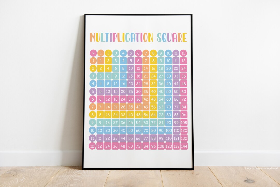 Multiplication Square Times Table 1 to 12, Multiplication Grid ...