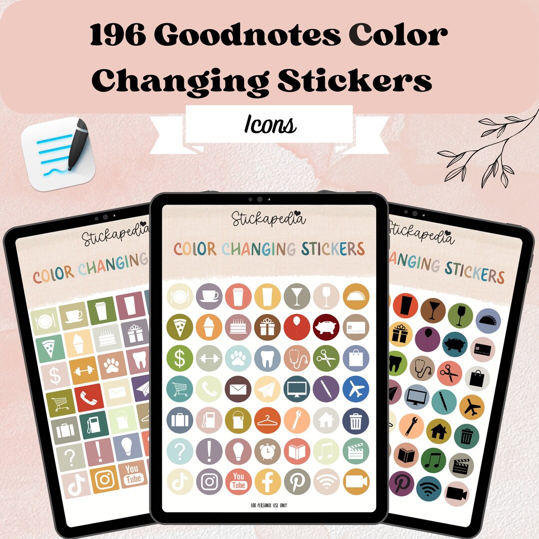 Goodnotes Color Changing Digital Stickers Goodnotes Stickers - Etsy