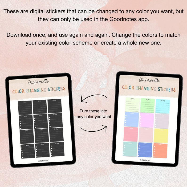 Goodnotes Color Changing Digital Stickers, Goodnotes Stickers, Digital ...