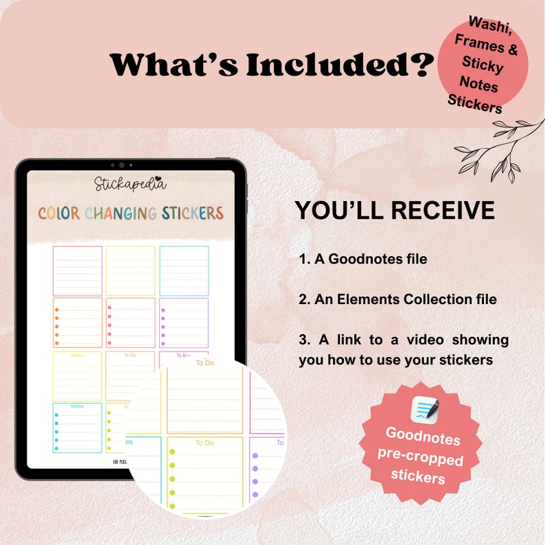 Goodnotes Color Changing Digital Stickers, Goodnotes Stickers, Digital ...