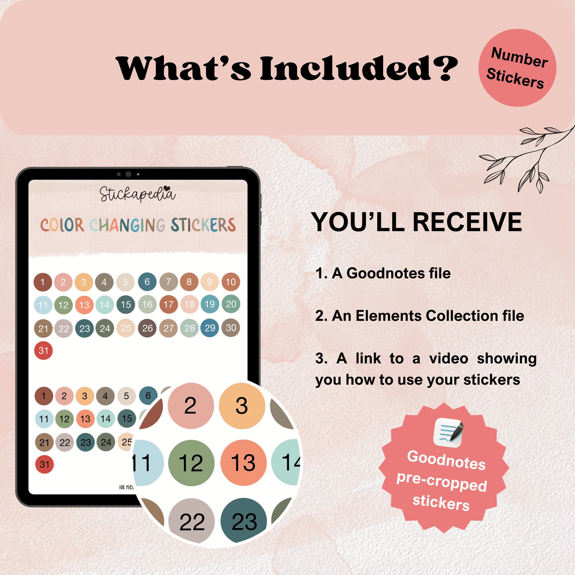 Goodnotes Color Changing Digital Stickers, Goodnotes Stickers, Calendar ...