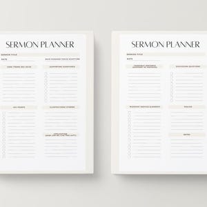 Printable Sermon Planner Template Digital Download - Etsy