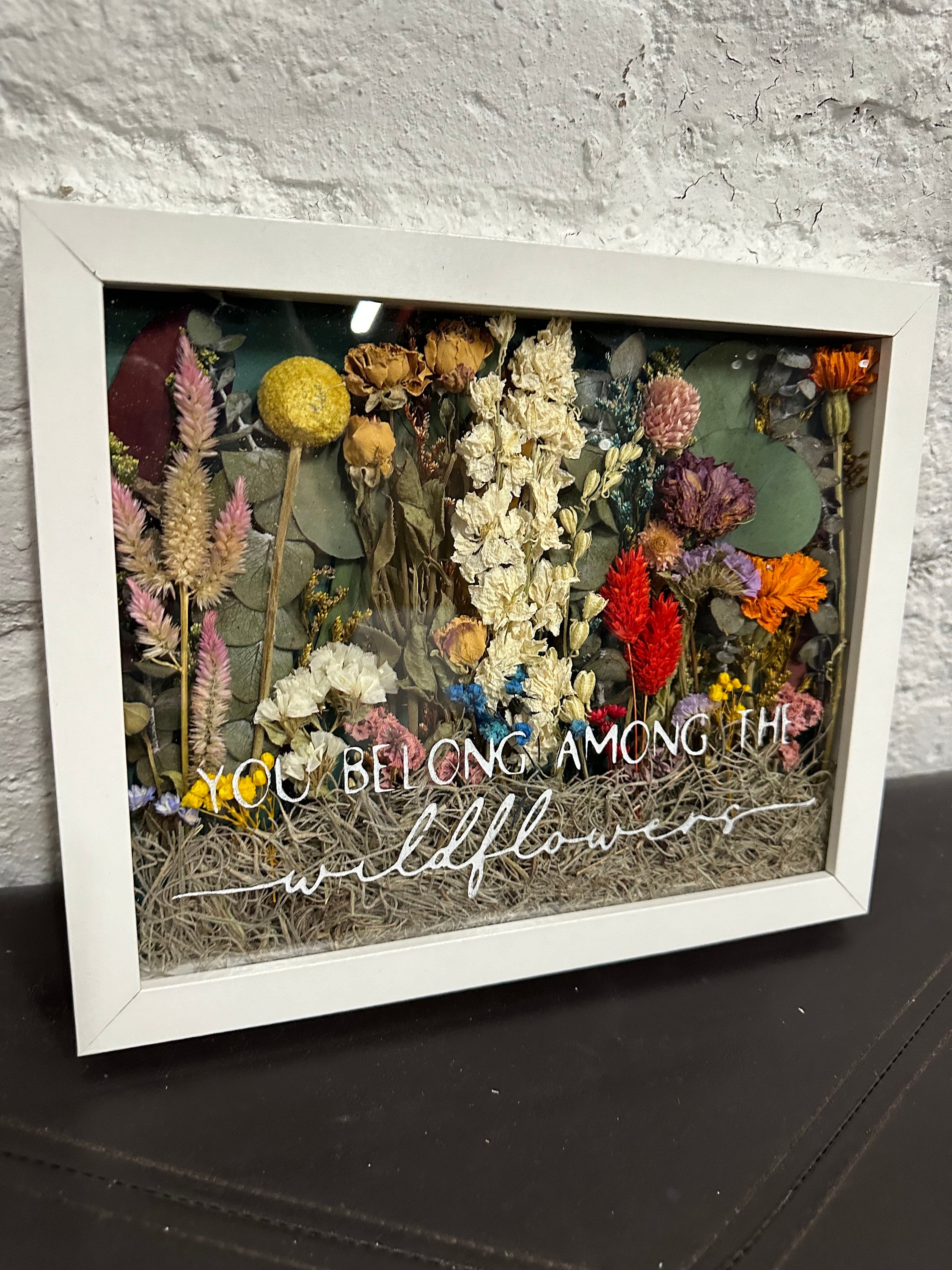 8x10 Wildflower Shadow Box White - Etsy