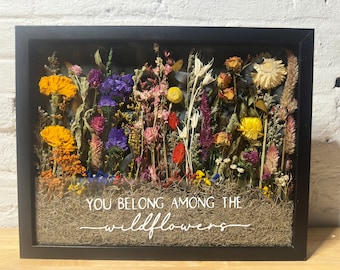 11x14 White Wildflower Shadow Box - Etsy