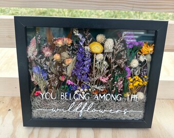 11x14 White Wildflower Shadow Box - Etsy