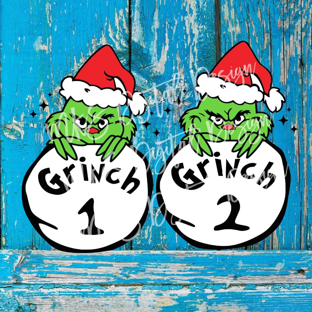Grinch 1 and Grinch 2, Grinch Mom, and Grinch Dad - BUNDLE - Digital ...