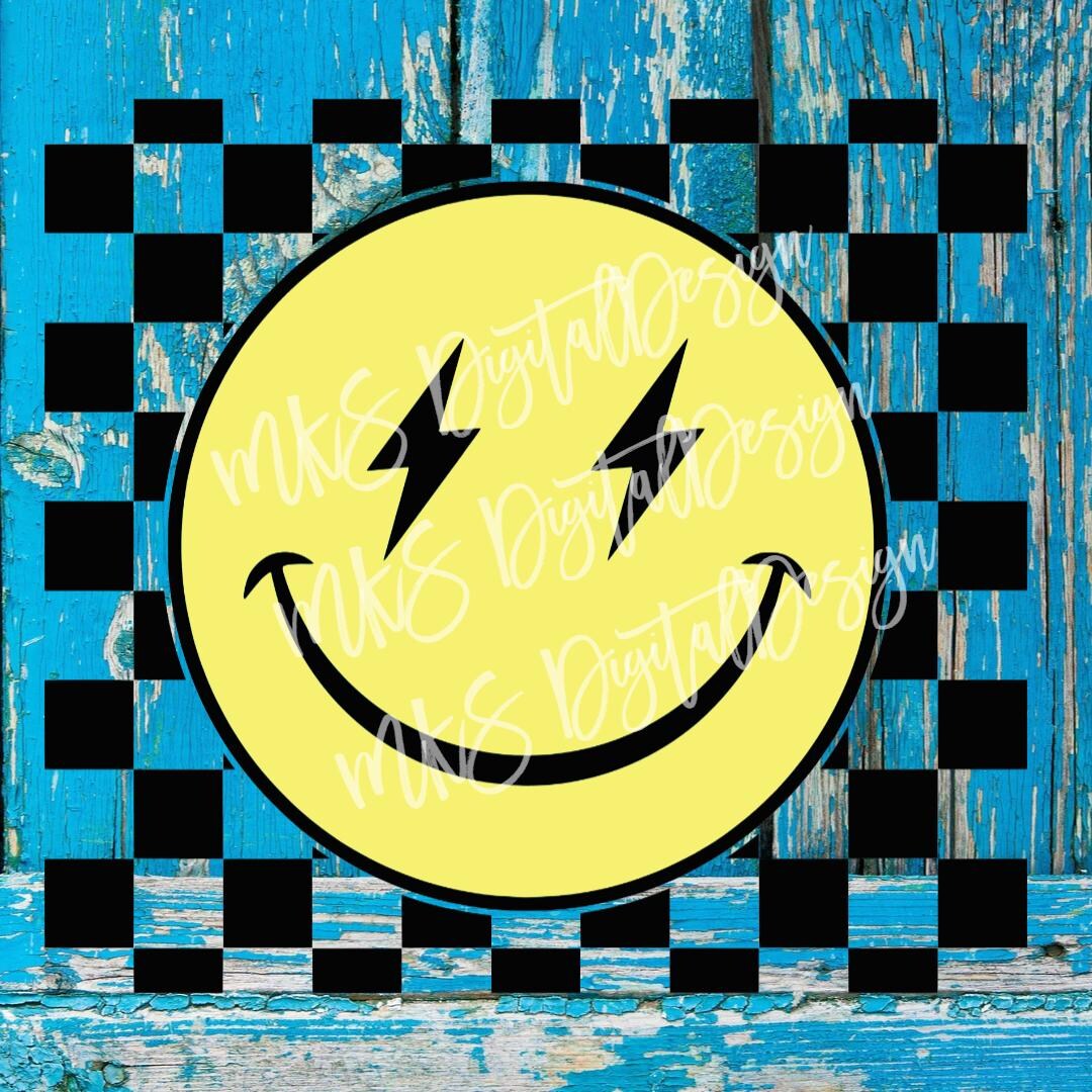 Smiley Face Checkered Background - Digital Download SVG PNG - Etsy