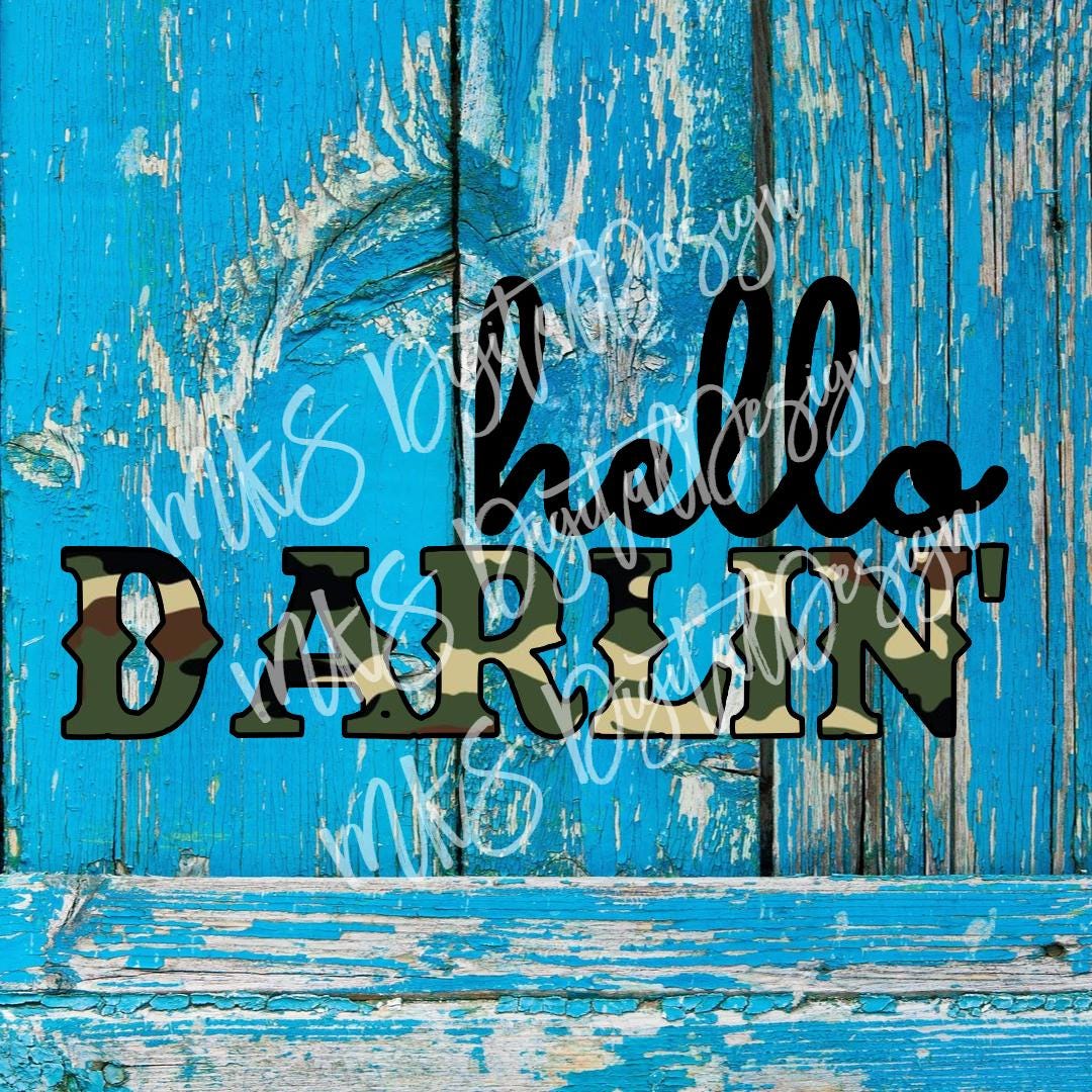 Hello Darlin' - Camo Digital Download SVG PNG - Etsy
