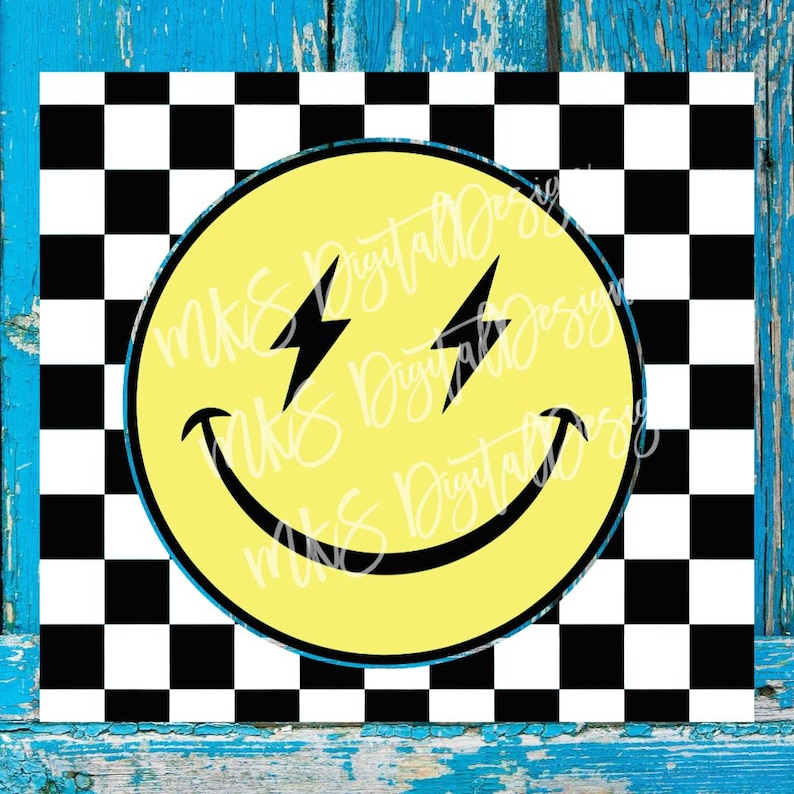 Smiley Face Checkered Background - Digital Download SVG PNG - Etsy