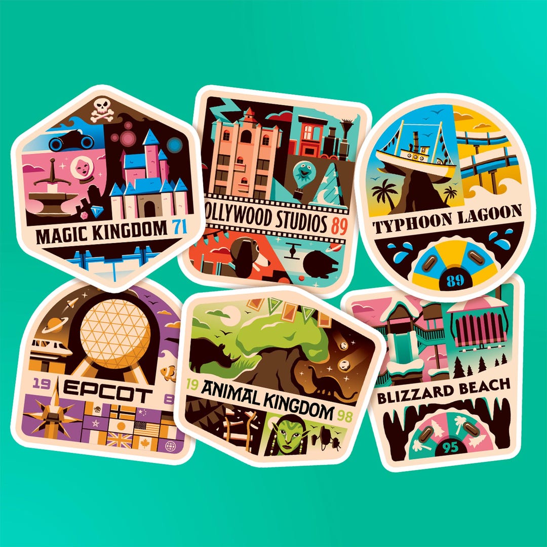 Set of 6 Walt Disney World Inspired Vinyl Stickers - Etsy