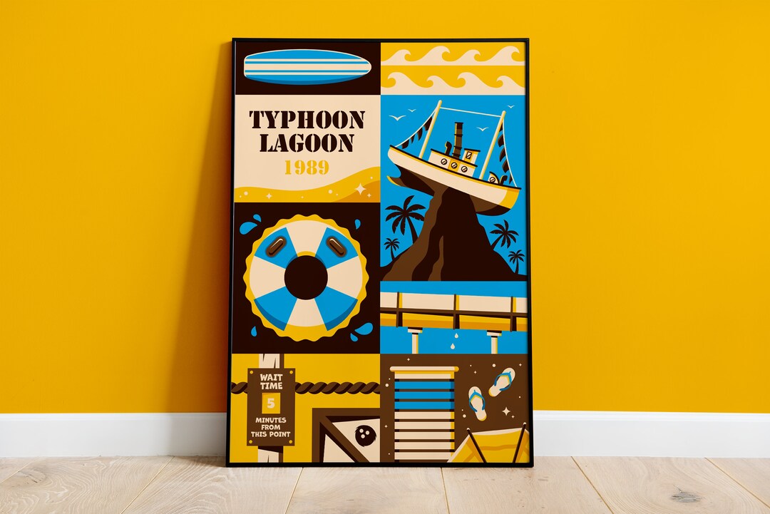 Typhoon Lagoon Retro Art Print | Disney World Inspired Art - Etsy
