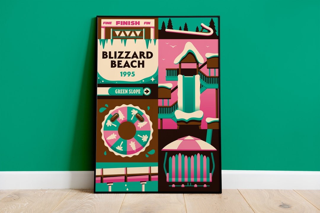 Blizzard Beach Retro Art Print | Disney World Inspired Art - Etsy